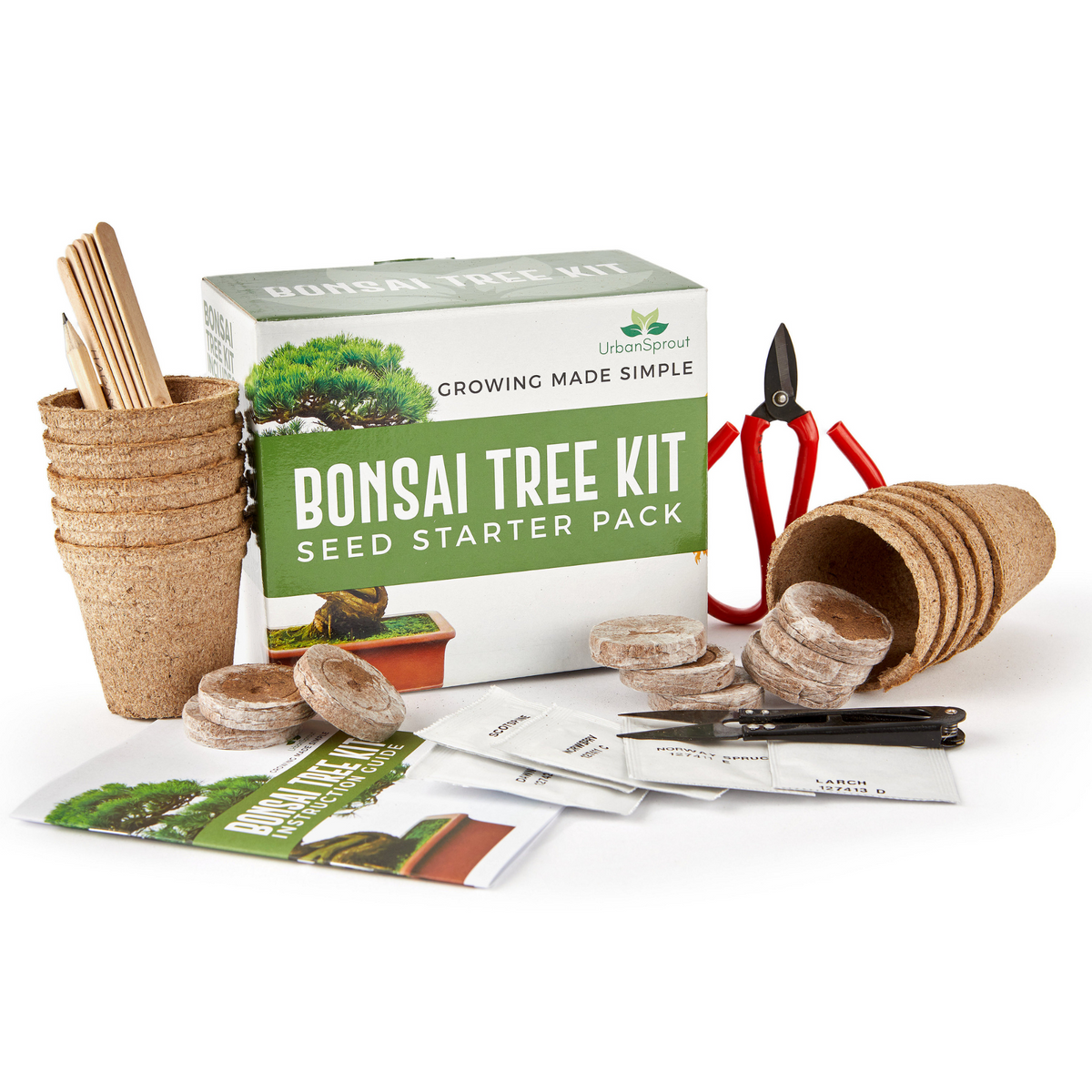 URBAN SPROUT TRIO - BONSAI TREE KIT, ORGANIC VEG KIT, HERB GARDEN KIT ...